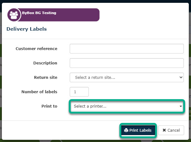 Print delivery labels with Despatcher