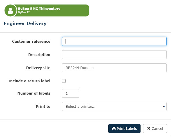 Print delivery labels with Despatcher