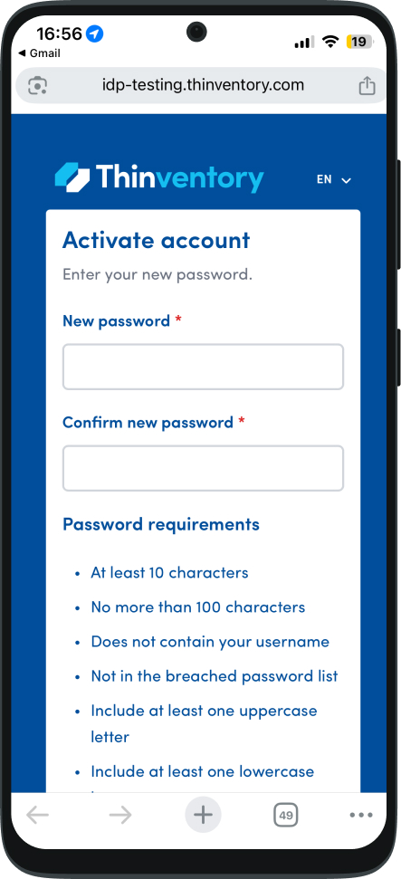 Activate your account