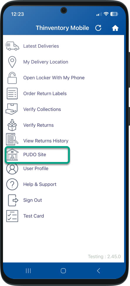 Pick up a delivery and drop off returns at a PUDO+